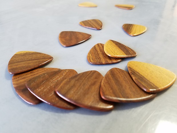 Wood Guitar Picks, Exotic Wood Picks, Wooden Guitar Picks, | Reverb