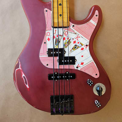 Biondo Gambler Fretless Bass Guitar 2023 - RED. Relic. Fender | Reverb