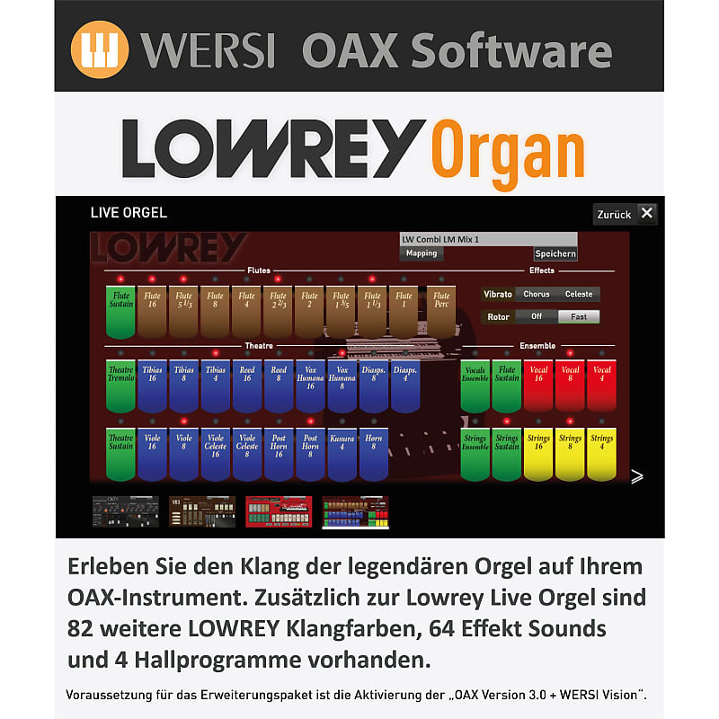 Wersi OAX Lowrey Orgel - Vorraussetzung ist das Update OAX | Reverb