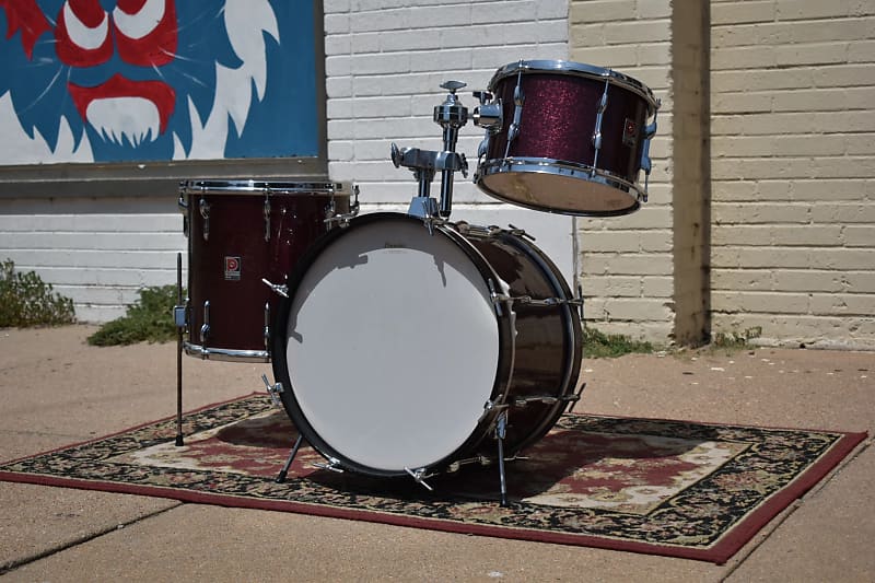 Vintage Premier Bop Kit in Burgandy Sparkle - 12, 14, 18 | Reverb