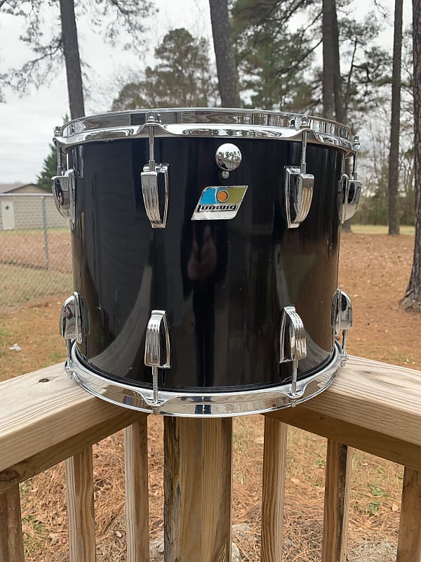 Ludwig 3 ply 1970s Black Cortex 12x15” Rack Tom | Reverb