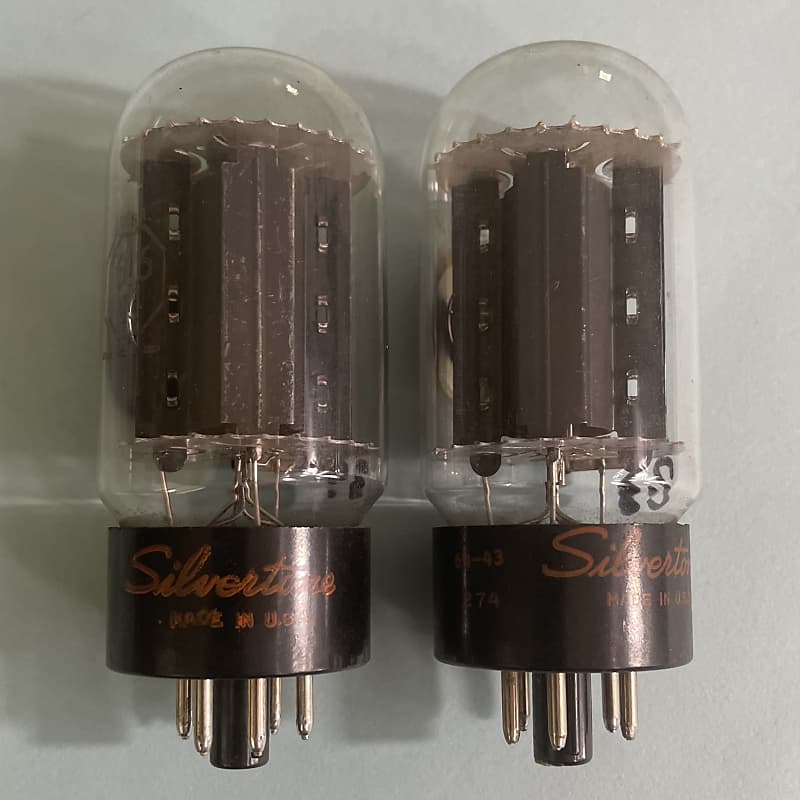 1964 RCA Black plate Silvertone 6L6GC Matched Pair Vintage | Reverb