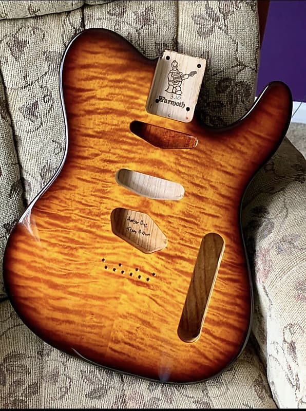 Warmoth Telecaster 2018 Amber Dye Transparent brown | Reverb