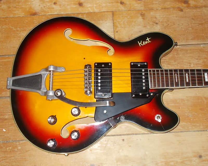 1967 Teisco Kent 335 Hollow Body *Sunburst* | Reverb