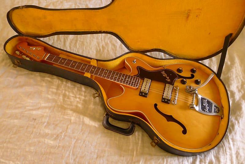 1967 Hagstrom Viking VB-1 Rare Figured Honeyburst Bigsby 100% | Reverb