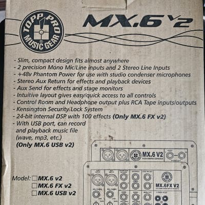 Topp Pro MX.6v2 | 6 Channel Compact Mixer | 2 Microphone | Reverb