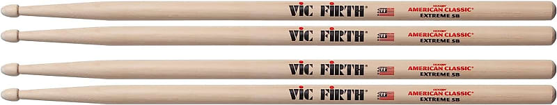 Vic Firth X5B Extreme 5B Wood Tip Drum Sticks (2 Pair) | Reverb