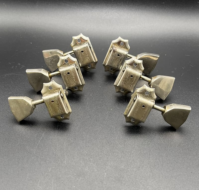 1964-69 Gibson Deluxe Double Row Nickel Tuner Set - Metal | Reverb