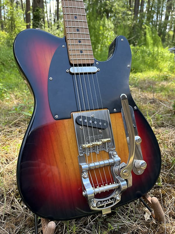 Warmoth 1 piece Alder Telecaster w/ Bigsby - 3 Tone Sunburst | Reverb