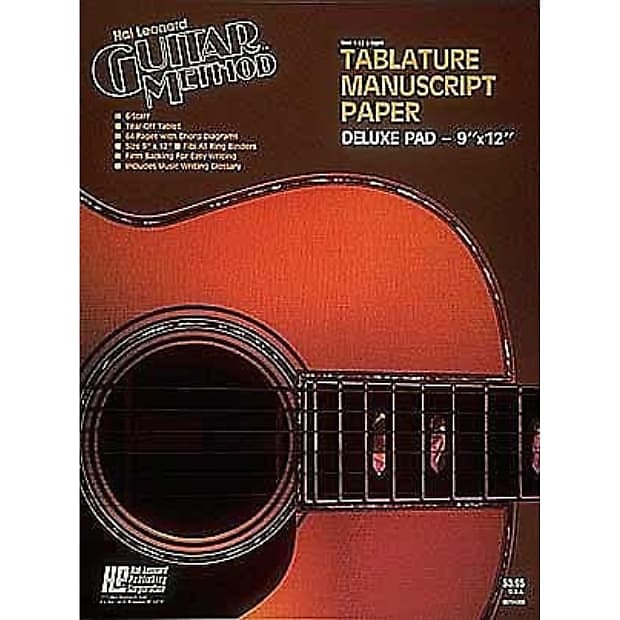 Guitar Tablature Manuscript Paper - Deluxe, Manuscript Paper | Reverb