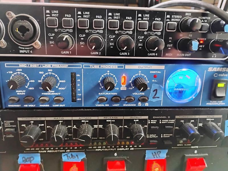 2 Samson C-valve Tube Mic Pre Amplifier 2000's - Blue | Reverb