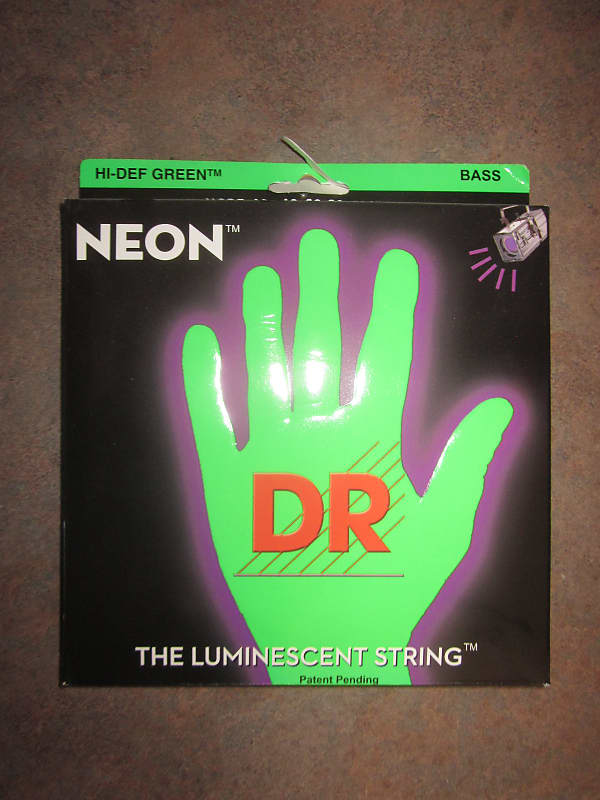DR The Luminescent String Hi-Def Green 5- String Bass Strings | Reverb