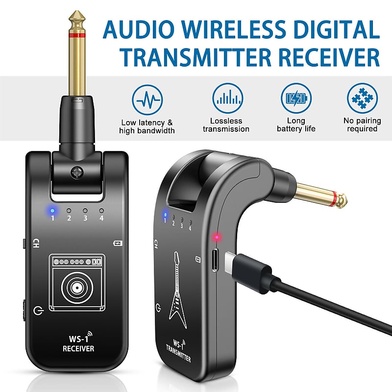 2.4GHz Wireless Guitar System Rechargeable Audio Transmitter | Reverb