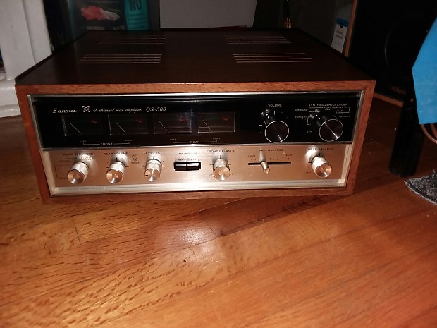 Sansui QS-500 Vintage 4 Channel Rear Amplifier in Wood Case | Reverb
