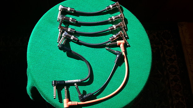 lot of seven (7) misc 7+" right angle guitar patch cables - | Reverb