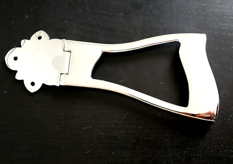Harp Fancy Chrome tailpiece for Jazz Archtop guitar | Reverb