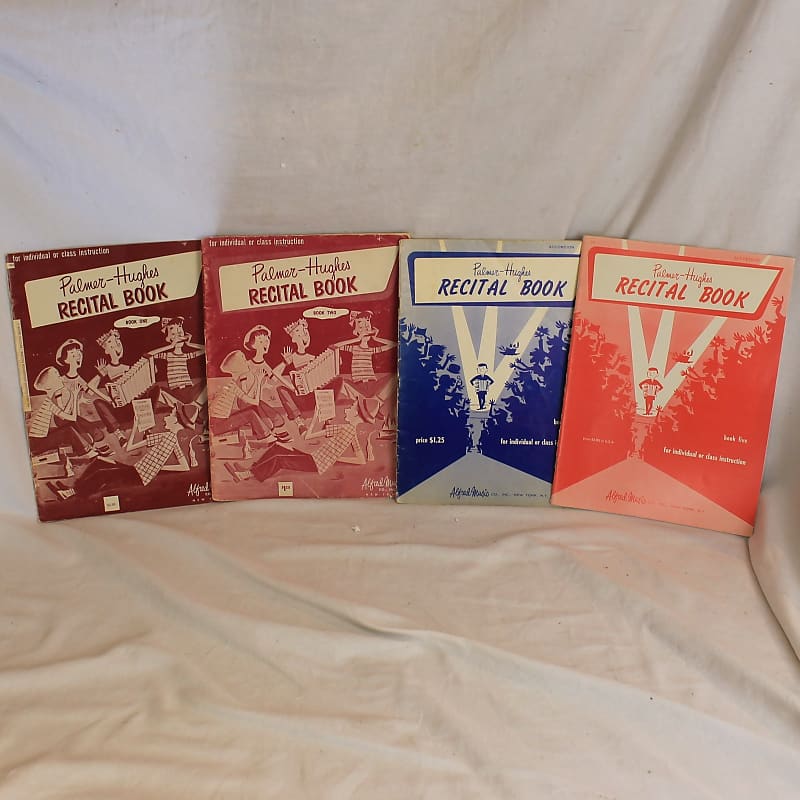 Lot of 4 Used Vintage Accordion Books - Palmer Hughes Recital | Reverb