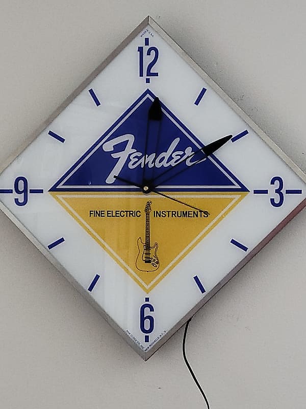 1965 Style Pam Fender Musical Instruments Light-Up Clock | Reverb