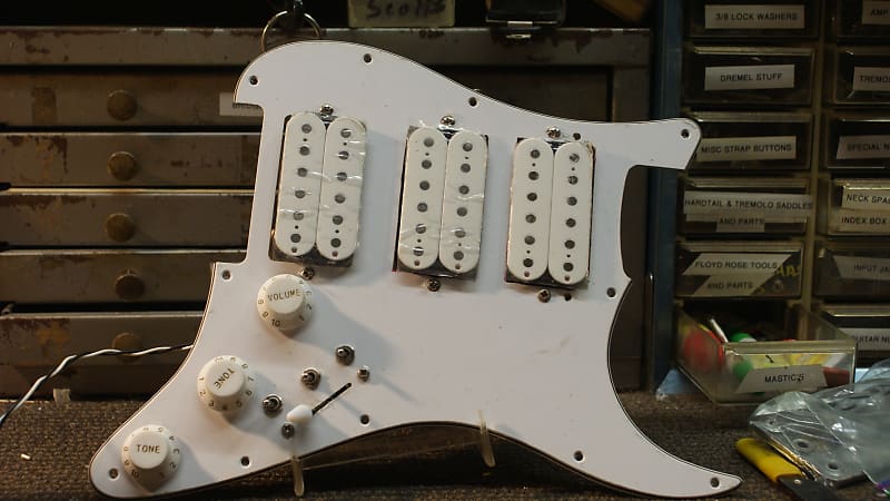 Loaded Triple Humbucker (HHH) Strat Pickguard, Triple Tap, | Reverb