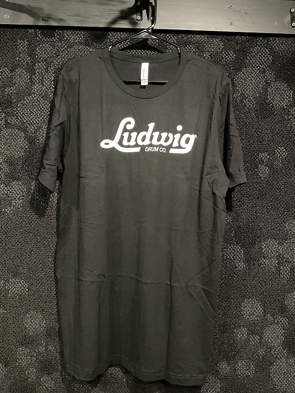 Ludwig T-Shirt, Script Logo - Large - Black | Reverb
