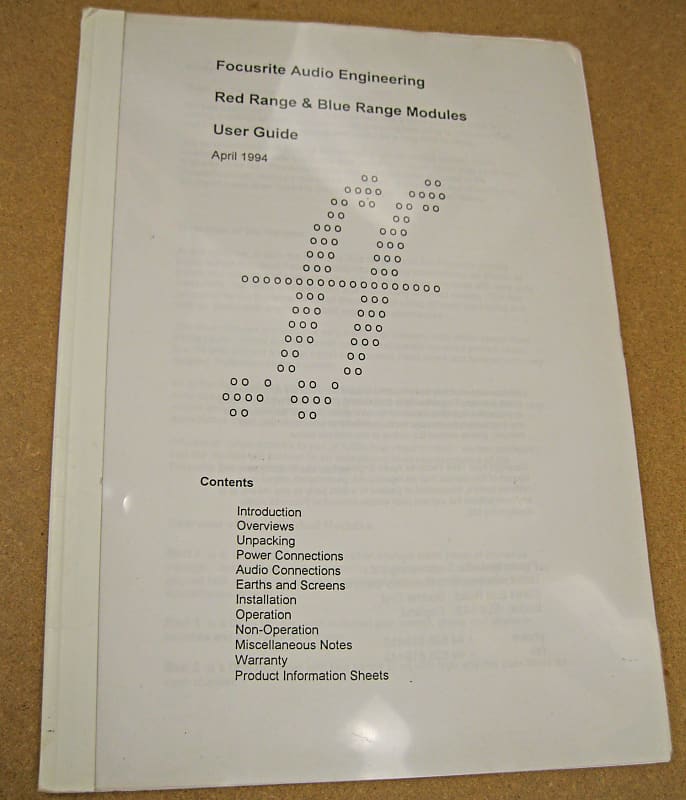 Focusrite Red and Blue Range User Manual 1994 | Reverb