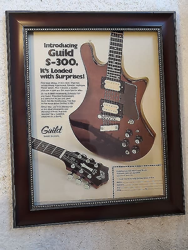 1978 Guild Color Promotional Ad Framed Guild S-300 Original | Reverb