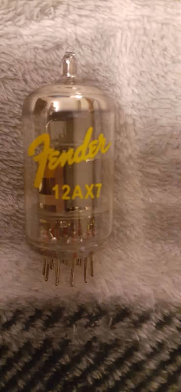 Fender 12AX7 New Preamp Tube 2021 Clear w/ Yellow Letters | Reverb