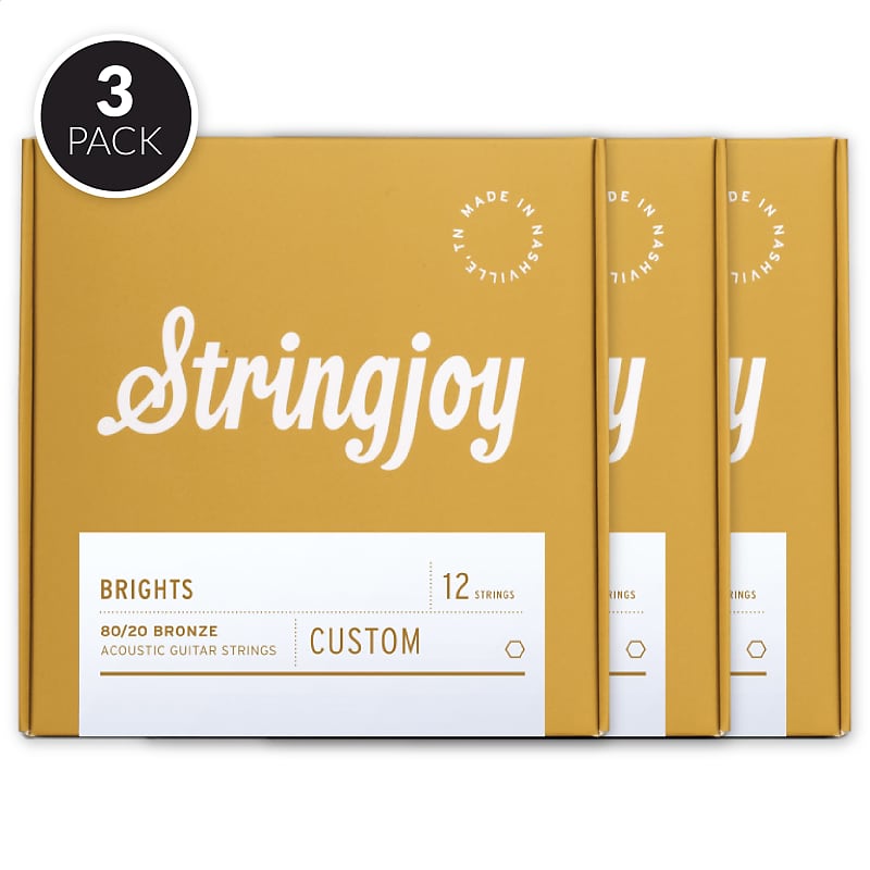 Stringjoy Brights | Custom 12 String 80/20 Bronze Acoustic | Reverb