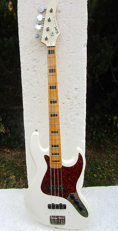 Cort J Bass Copy, 1980's, Korea, Olympic White Finish, Black | Reverb