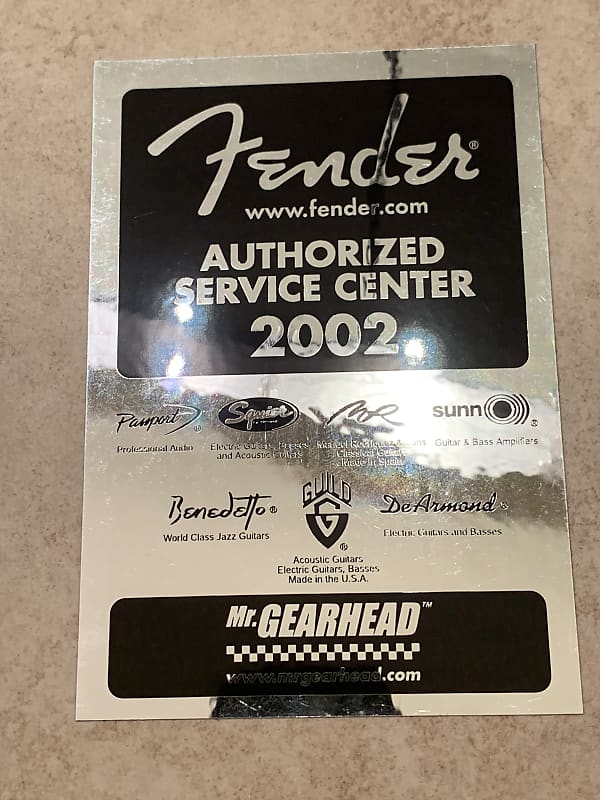 Fender Authorized Service Center Sticker 2002 | Reverb
