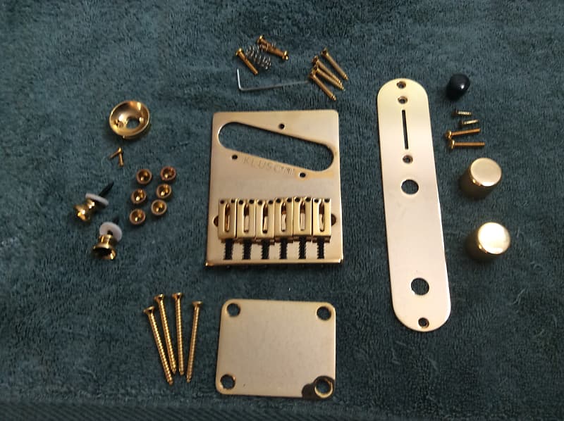 WD Music/Kluson Telecaster Gold bridge and hardware | Reverb