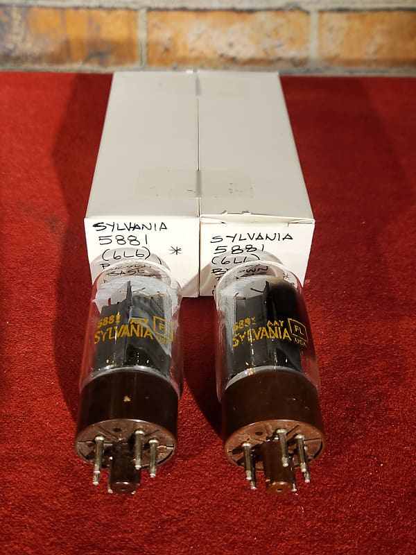 Sylvania 5881 (6L6) Brown Base Power Tube Pair | Reverb
