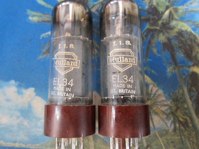 Pr Vintage Mullard EL34 Tubes, XF1, I.1.8 matched numbers, | Reverb