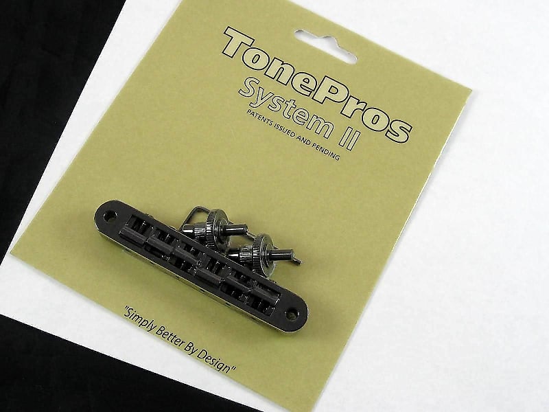 Tone Pros TP6 US Locking Bridge 4mm Small Posts Black TP6-B | Reverb