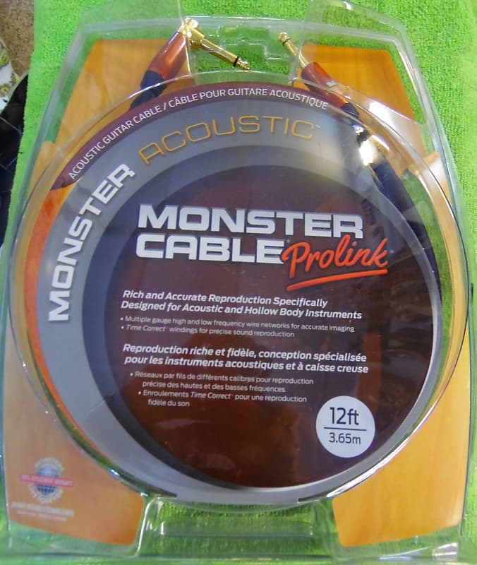 Monster Cable Acoustic Instrument Cable Straight 12 ft. | Reverb