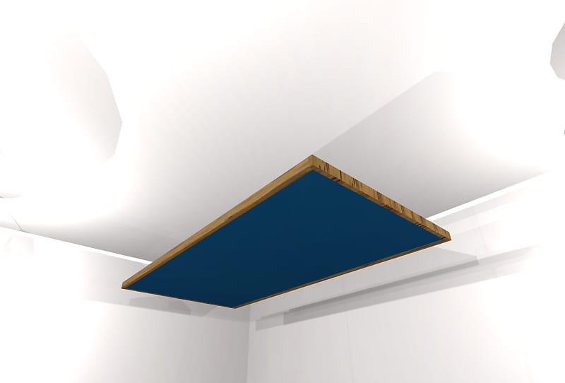 Custom Framed Ceiling Baffle - Navy Blue & Walnut: | Reverb