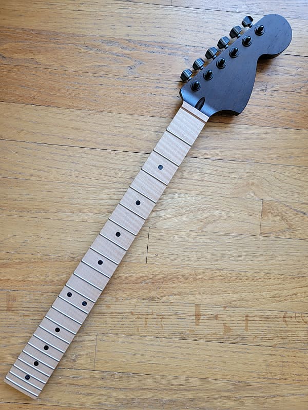 Tonebomb Stratocaster neck 3A maple flame fretboard Wenge | Reverb