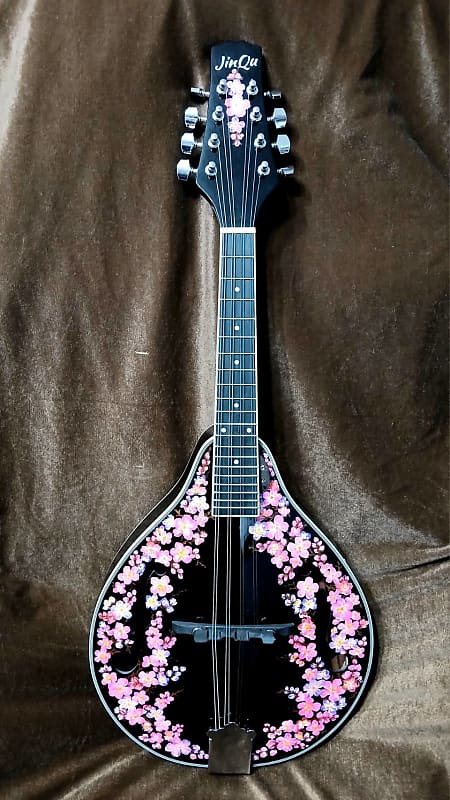 BEAUTIFUL SAKURA HAND-PAINTED A-STYLE BLACK MANDOLIN **SEE | Reverb