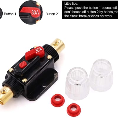 Absolute ICB30 4/8 AWG 30 Amp in-line Circuit Breaker with | Reverb