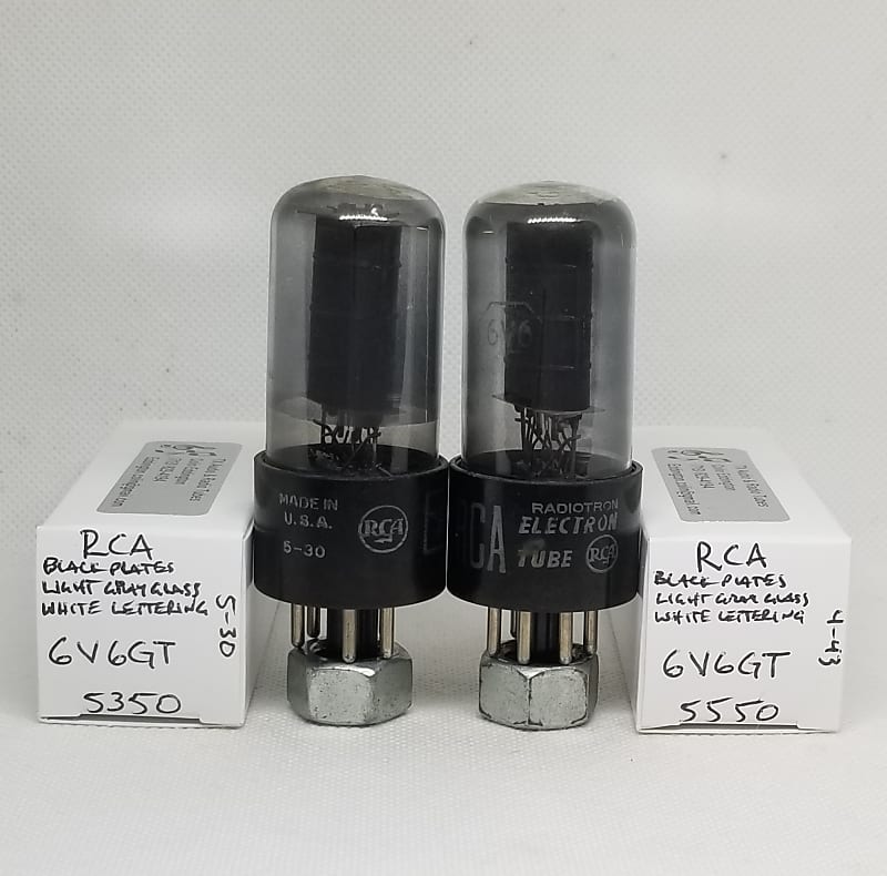 RCA 6V6GT Gray Glass Very Well Matched (3.6%) Pair NOS 6V6 | Reverb