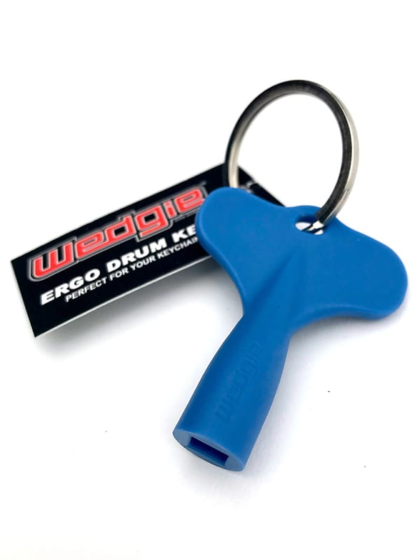 Wedgie Ergonomic Drum Key with Keychain | Plastic | Blue | Reverb