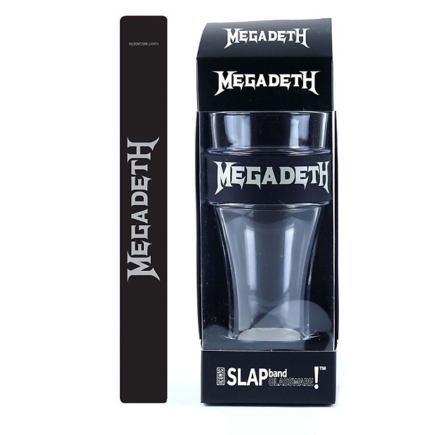 Megadeth Silver Logo Heavy Duty Slap Band Pint Glass | Reverb