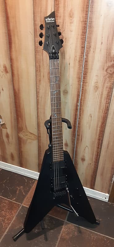 Schecter Damien V-1 FR Flying V 6 String Electric Guitar | Reverb