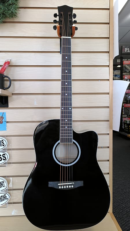 Black Acoustic Guitar | Reverb