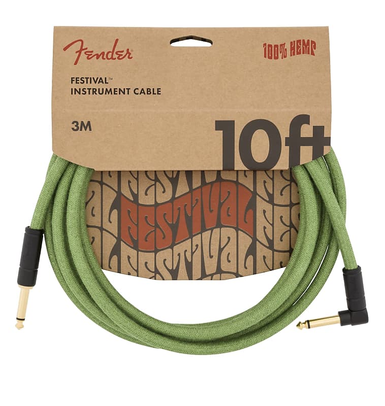 Fender Festival Straight / Angled TS Hemp Instrument Cable - | Reverb