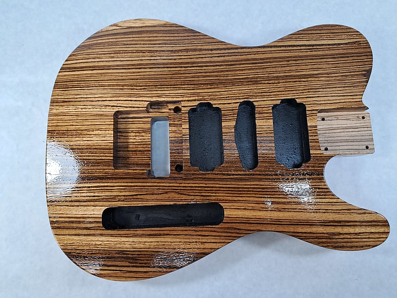 Finished Zebrawood HSH body - Tele -for Fender Strat | Reverb