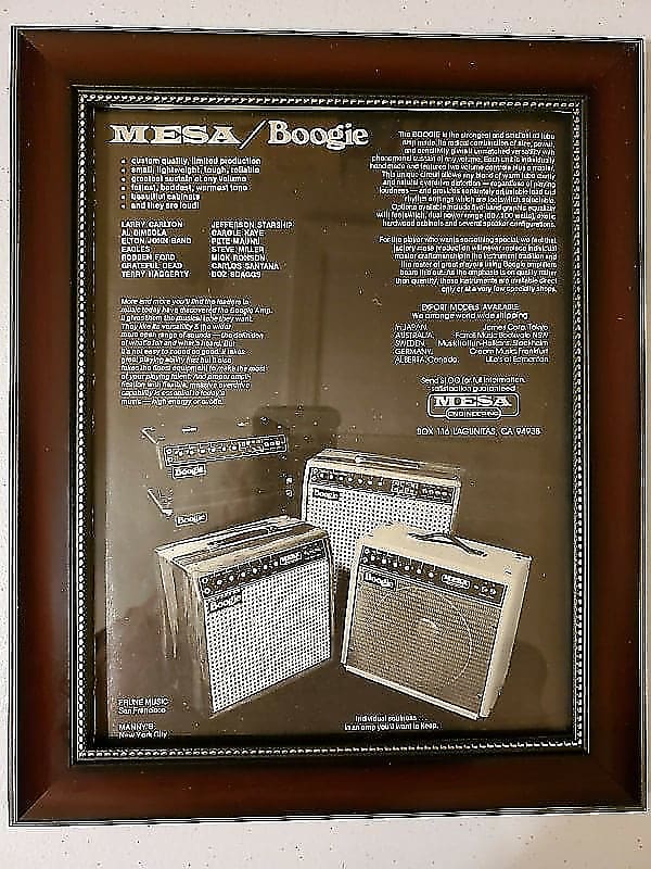 1978 Mesa Boogie Amplifiers Promotional Add Frame Mesa Boogie | Reverb