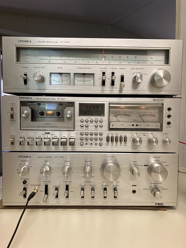 Optonica SM-4545 & ST-3535 1979 Brushed Silver aluminum | Reverb