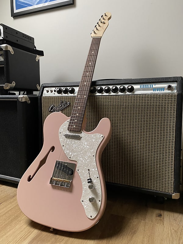 Thinline Telecaster style shell pink Fender pickups VIPots | Reverb