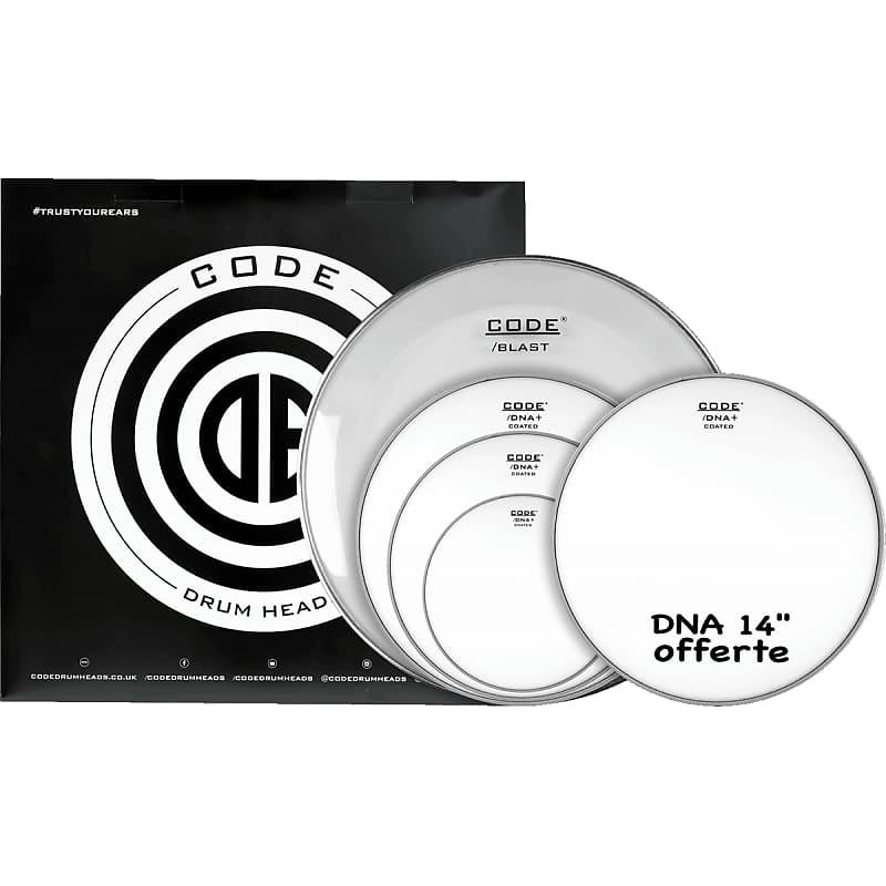 CODE DRUMHEADS - FPDNACTDF - Set de peaux de toms sablées | Reverb UK